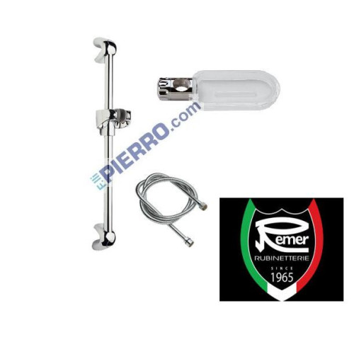 Saliscendi doccia cromato + flessibile + portasapone